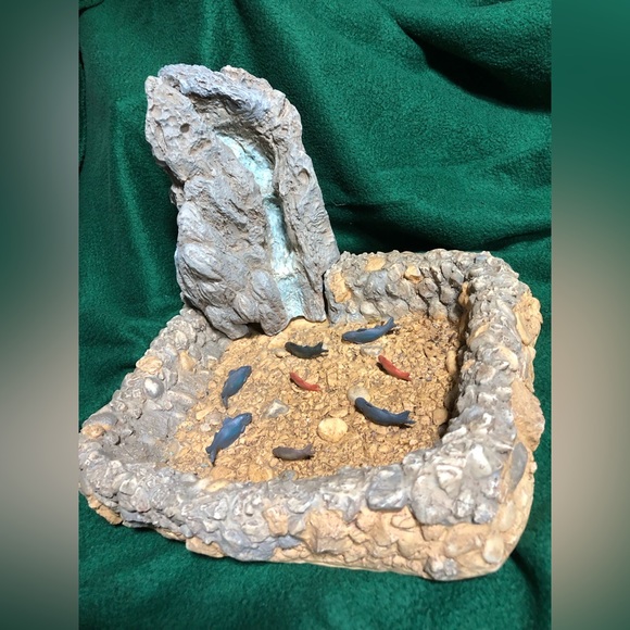 Fontanini | Holiday | Fontanini Stone Resin Fish Pond Wwaterfall ...